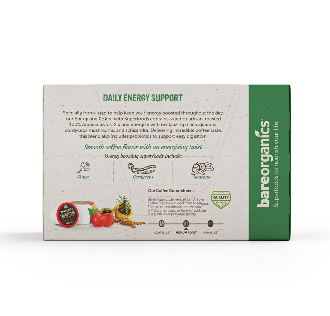 Organic Energizing Coffee With Superfoods (10ct Single Serve Cups ...